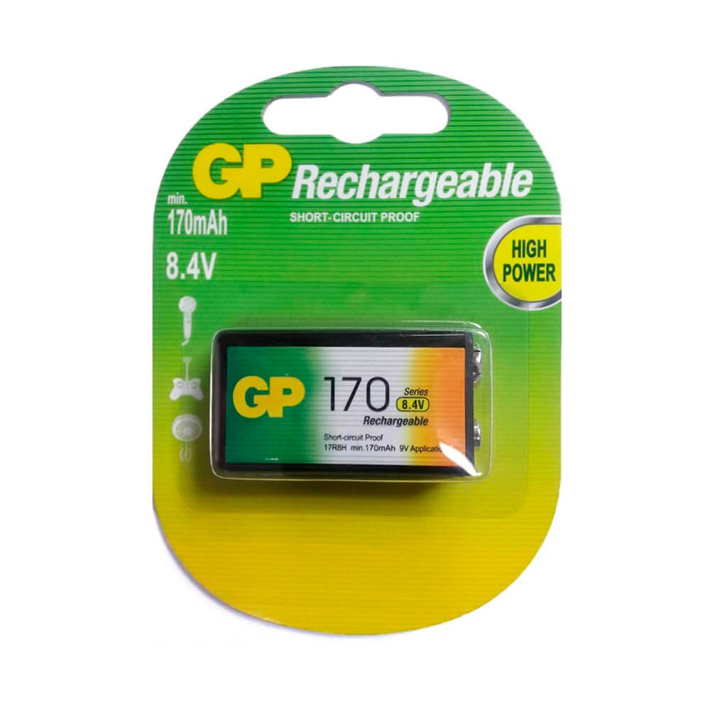 Bateria 9v recargable 170mAh GP - Electrónica Japonesa