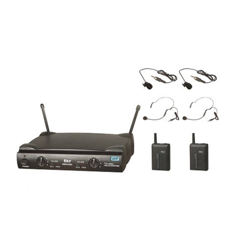 Microfono Inalambrico UHF de Cuerpo 2 Solapa y 2 Diadema Sky ...