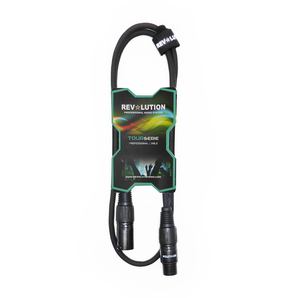 Extensión DMX XLR macho a XLR hembra AES / EBU 3ft Revolution ...