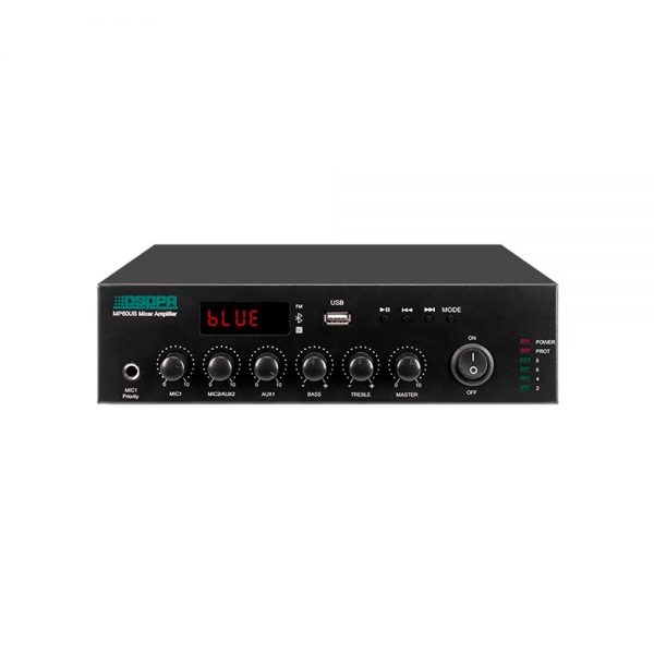 Amplificador PA 120w USB / FM / BT 70/100v DSPPA - Electrónica Japonesa