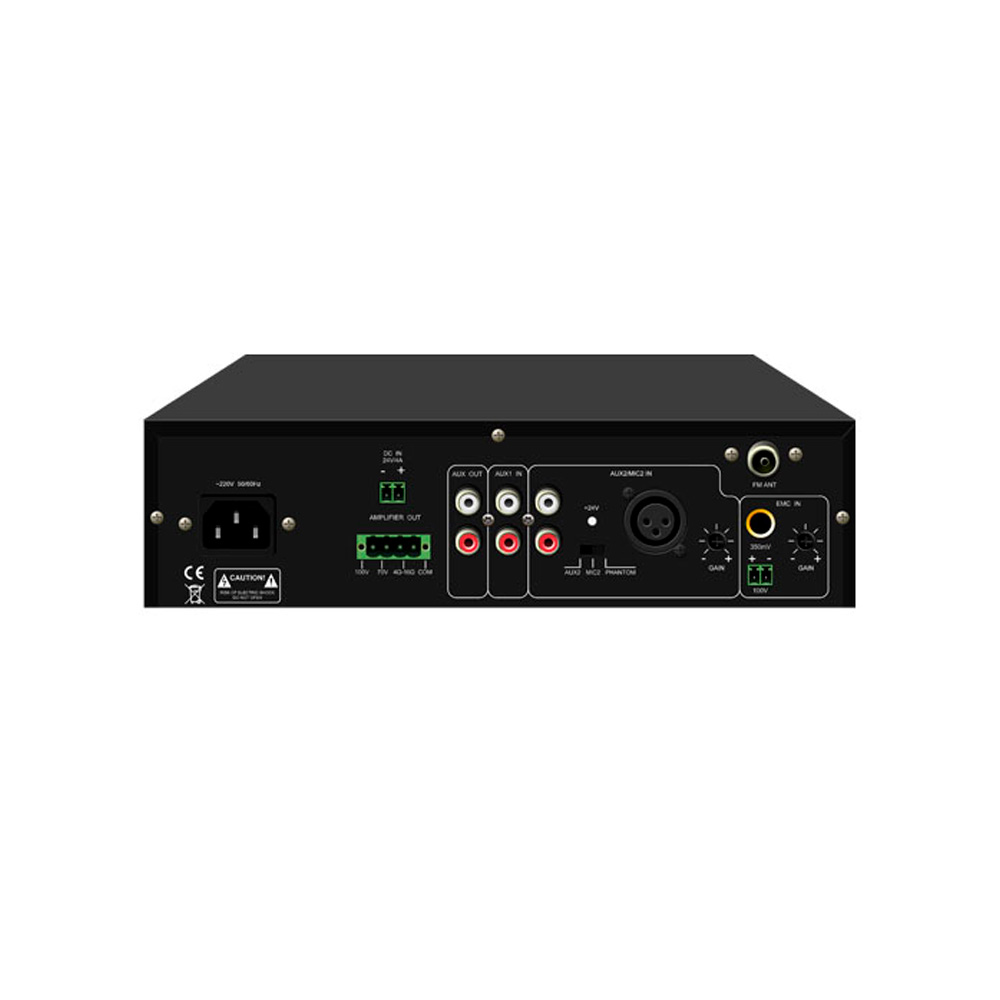 Amplificador PA 120w USB / FM / BT 70/100v DSPPA - Electrónica Japonesa