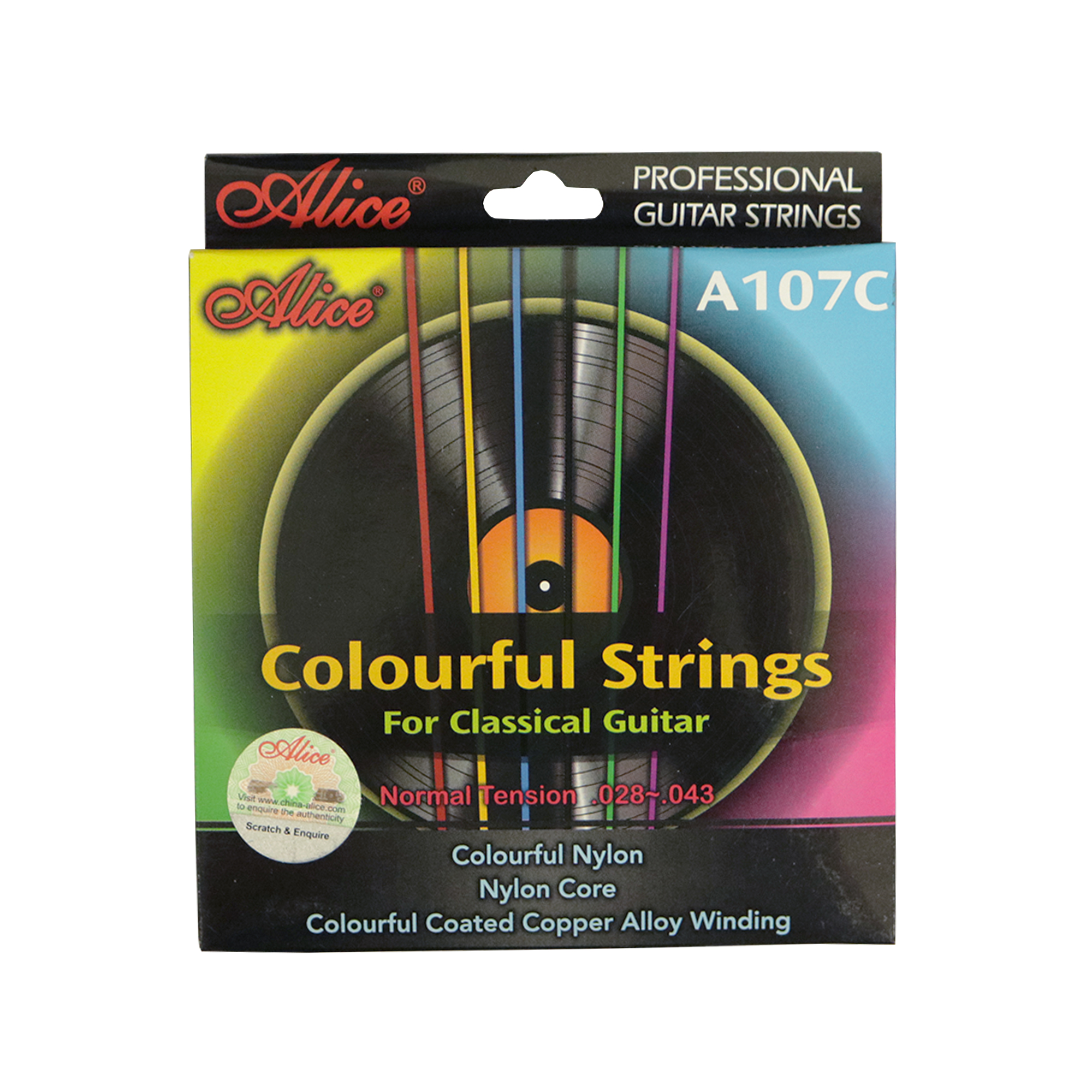 Juego de cuerdas para guitarra clásica Colorful Alice - Electrónica Japonesa